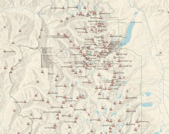 New Hampshire 4000 Footers Map 18x24 Poster