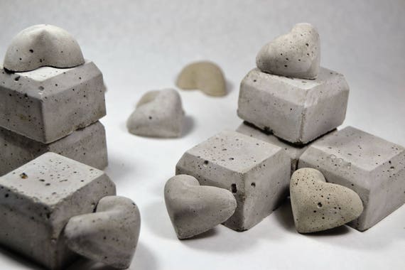 Miniature Concrete Hearts Small Heart Mini Heart Wedding