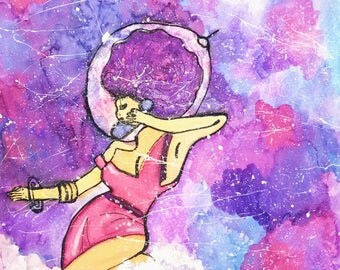 Space girl pinup | Etsy