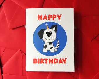 Puppy birthday card | Etsy