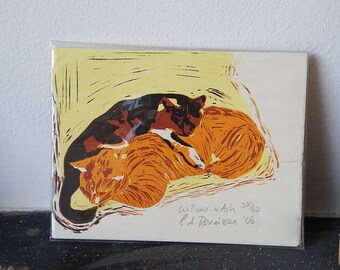 Reduction lino print | Etsy