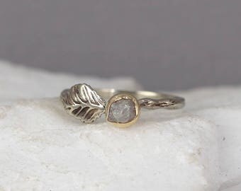 Leaf engagement ring | Etsy