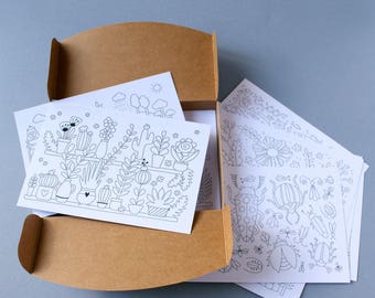 Coloring cards | Etsy