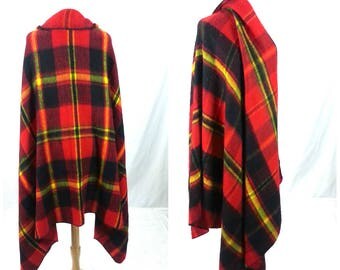 Red plaid blanket | Etsy