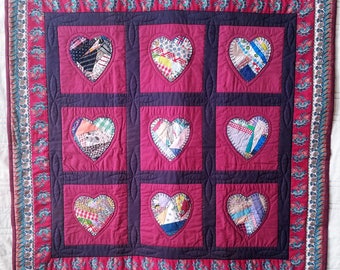 Crazy quilt hearts | Etsy