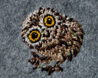 Owl eyes embroidery | Etsy