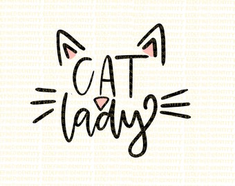 Cat lady svg | Etsy