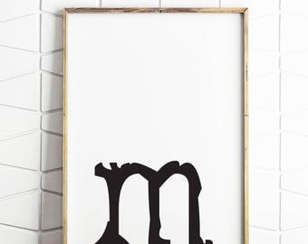Letter m print | Etsy