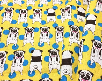 Pug fabric | Etsy