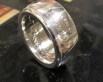 Silver dollar ring | Etsy