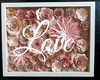 Flower shadow box | Etsy