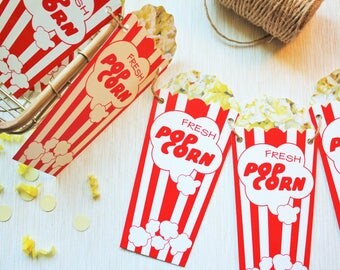 Popcorn banner | Etsy