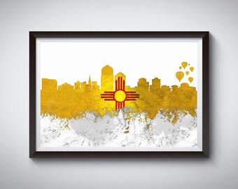 Albuquerque Skyline Art Print Albuquerque Artwork