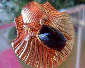 Wire Wrapped Brass Scallop Shell Necklace Set