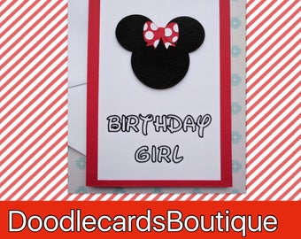 Minnie mouse card | Etsy