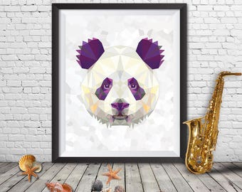 Geometric panda | Etsy