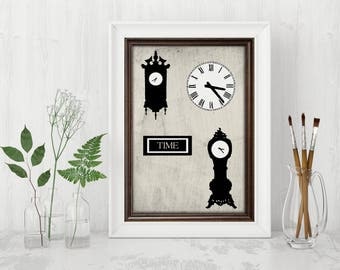 Clock print | Etsy