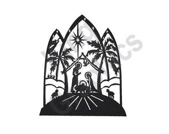 Nativity embroidery | Etsy