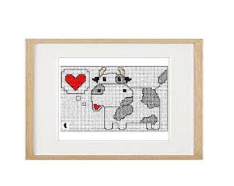 Cow cross stitch | Etsy