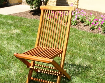 Wood folding chair | Etsy