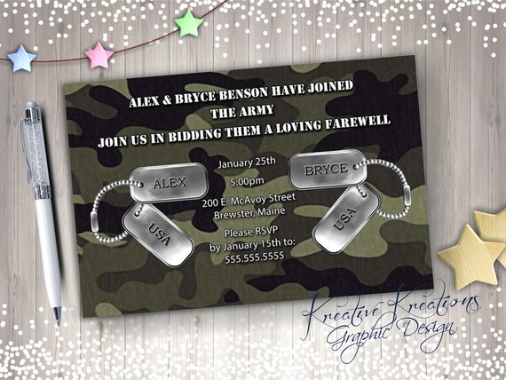 Military Send Off party Invitation Army Send off invitation