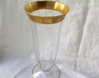 Etched crystal vase | Etsy