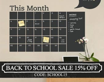 Daily Dot Chalkboard Wall Calendar Vinyl Wall Decal