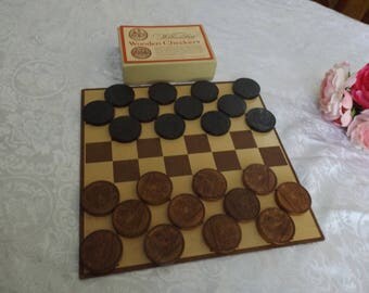 Vintage checkers set | Etsy