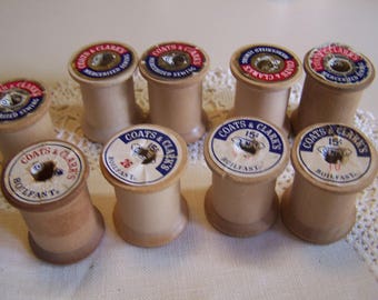 antique spools pair wood spools with thread