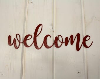 Cursive welcome sign | Etsy