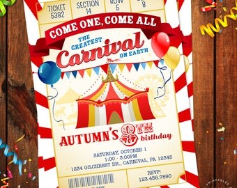 Carnival invite | Etsy