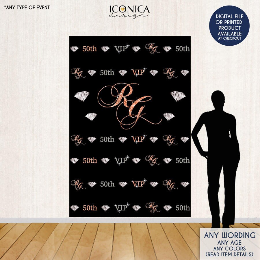 Photo Booth Backdrop 50th Birthday Backdrop Custom Step And