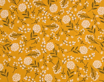 Yellow floral fabric | Etsy