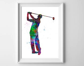 Watercolor golf | Etsy