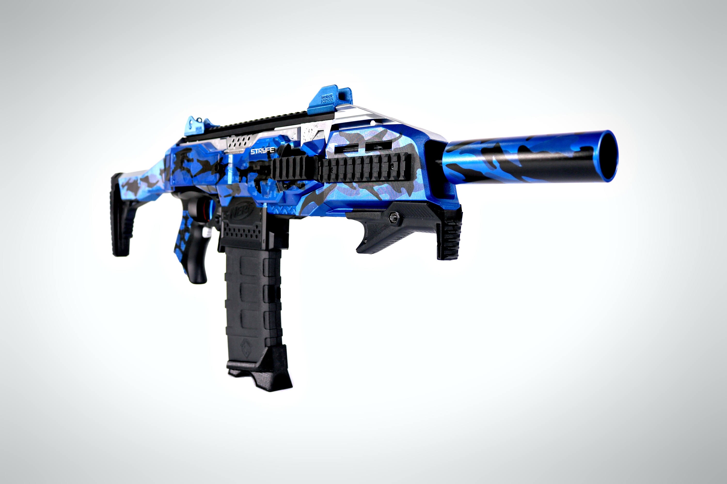 Nerf Stryfe Evo Scorpion Ice Blue Camo Krise V2