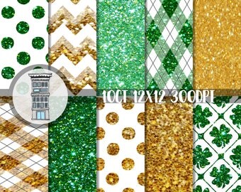 Digital Scrapbooking Paper Pack St Patricks Day Green Beer