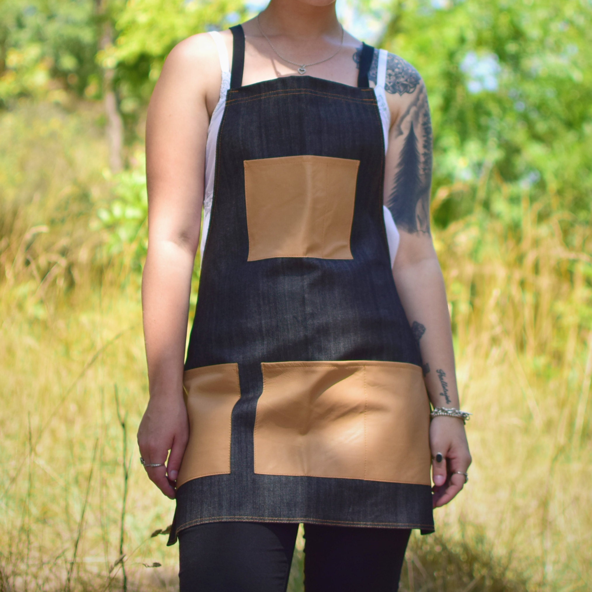 Custom aprons and haircut capes made in Los by blackthreadproducts