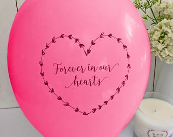 25 White Card Heart Balloon Message Tags. Funeral