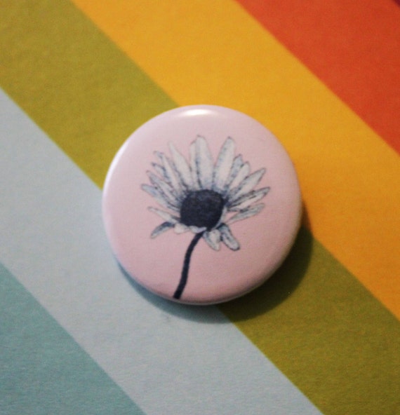 Flower Badge Daisy Badge 25mm Badge Pinback Button Cute