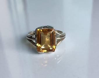 Golden topaz ring | Etsy