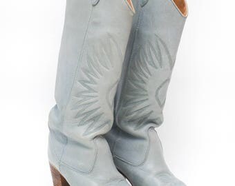 Blue cowboy boots | Etsy