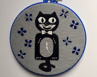 Cat wall clock | Etsy