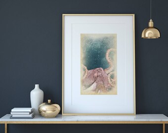 Sea monster print | Etsy