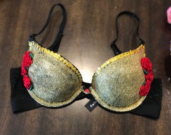 Gold bra | Etsy