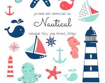 Pink navy nautical | Etsy