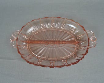 Pink glass tray | Etsy