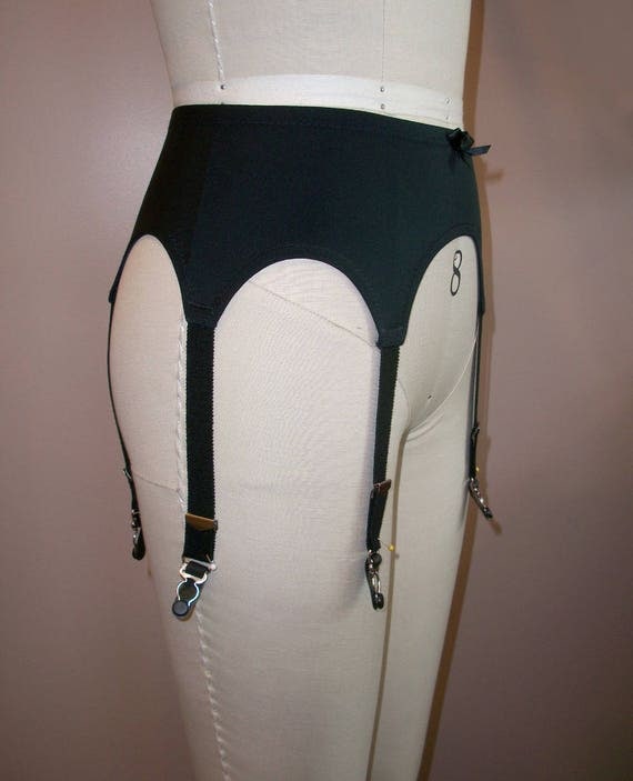Sturdy Stretch Six Strap Garter Belt w/ Choice of Clips