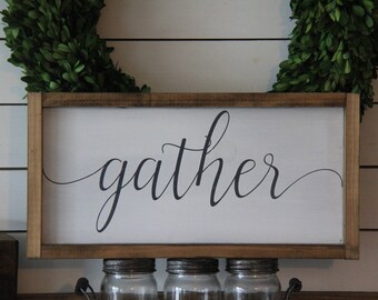 Large gather sign | Etsy
