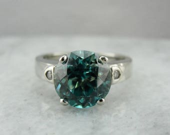 Teal diamond ring | Etsy