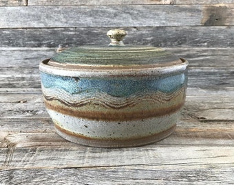 Hand Built Textured Pottery Box With Lid Ceramic Sculpture